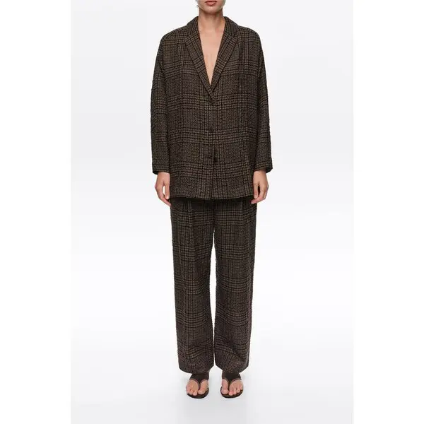 Bimba Y Lola Checked Straight-leg Trousers