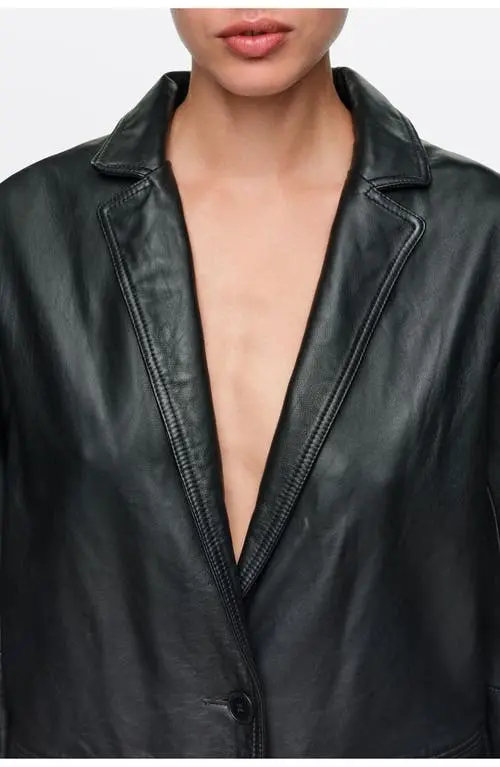 Bimba Y Lola Leather Double-breasted Tailored Jacket