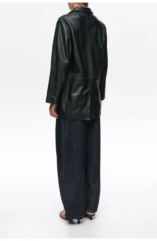 Bimba Y Lola Leather Double-breasted Tailored Jacket