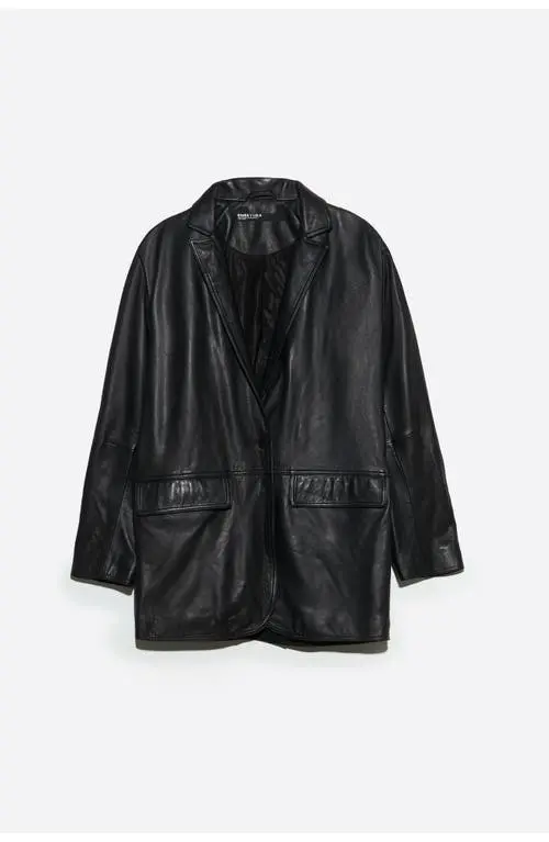 Bimba Y Lola Leather Double-breasted Tailored Jacket