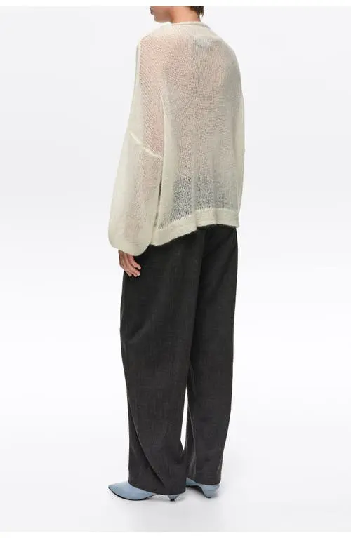 Bimba Y Lola Mohair High Neck Oversize Sweater - Ivory