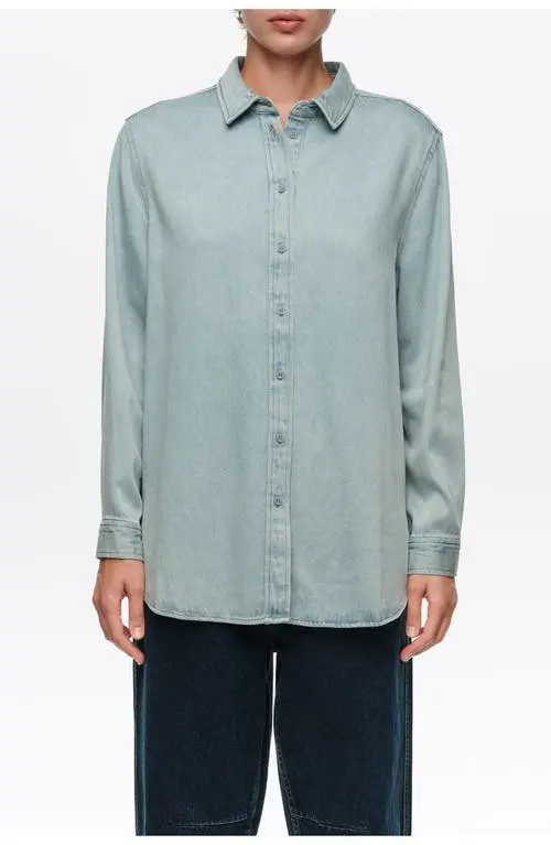 Bimba Y Lola Straight Fluid Denim Shirt - Light Blue