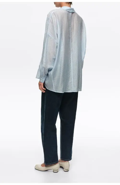 Bimba Y Lola Oversize Shirt With Mini Rivets And Stripes