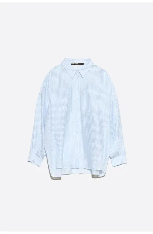 Bimba Y Lola Oversize Shirt With Mini Rivets And Stripes