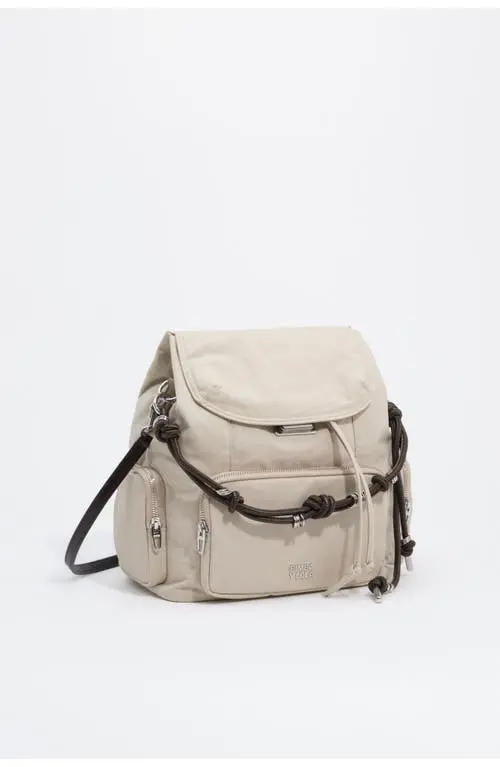 Bimba Y Lola Large Cotton Pocket Backpack - Stone