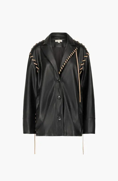 SAEMDI Milla Oversized Faux Leather Jacket