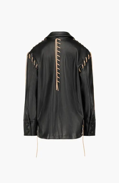 SAEMDI Milla Oversized Faux Leather Jacket