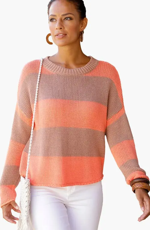 LASCANA Striped Long Sleeve Sweater