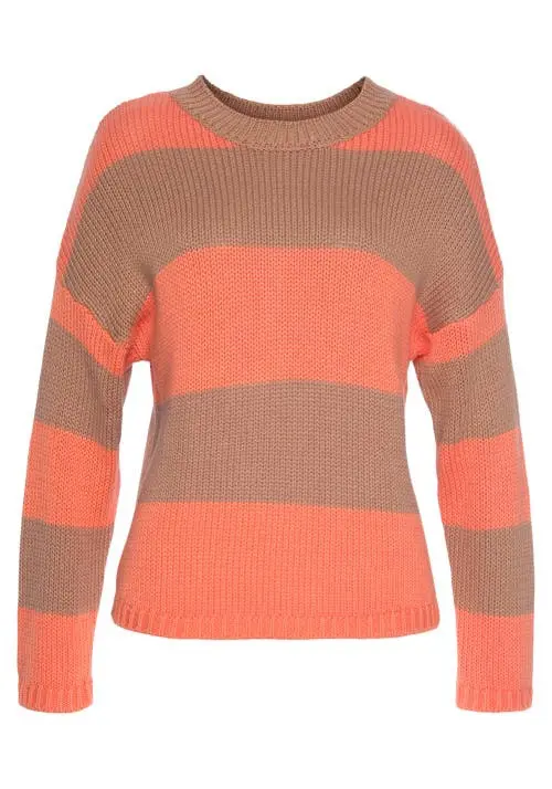 LASCANA Striped Long Sleeve Sweater