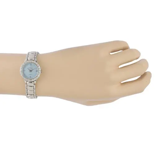 PEUGEOT Round Crystal Bezel Light Dial Bracelet Watch