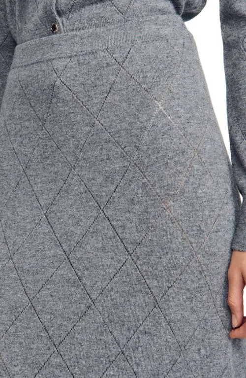 Sandro Pointelle Knit Maxi Skirt