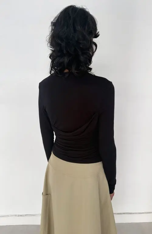 SAEMDI Shea Draped Long Sleeve Top