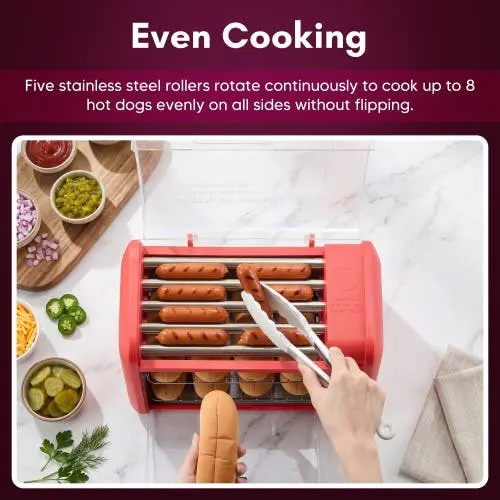 ELITE CUISINE 8-hot Dog Roller And Toaster Oven