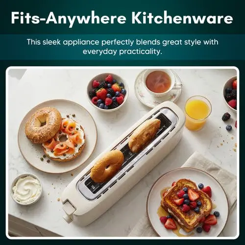 ELITE CUISINE 2-slice Slimtoast Cremello