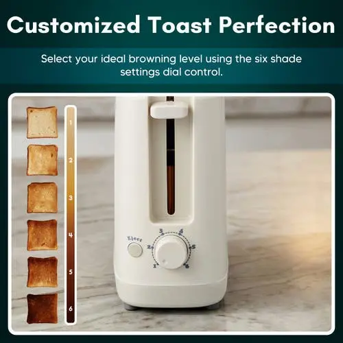 ELITE CUISINE 2-slice Slimtoast Cremello