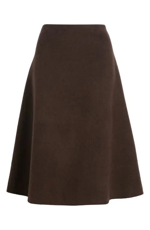BOSS Vukina Double Face Wool & Lyocell Midi Skirt