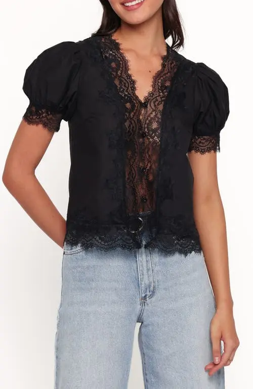 PETAL & PUP Bilson Lace Trim Cotton Top