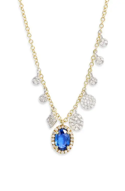 Meira T 14k Gold Sapphire And Diamond Charm Necklace - Yellow Gold