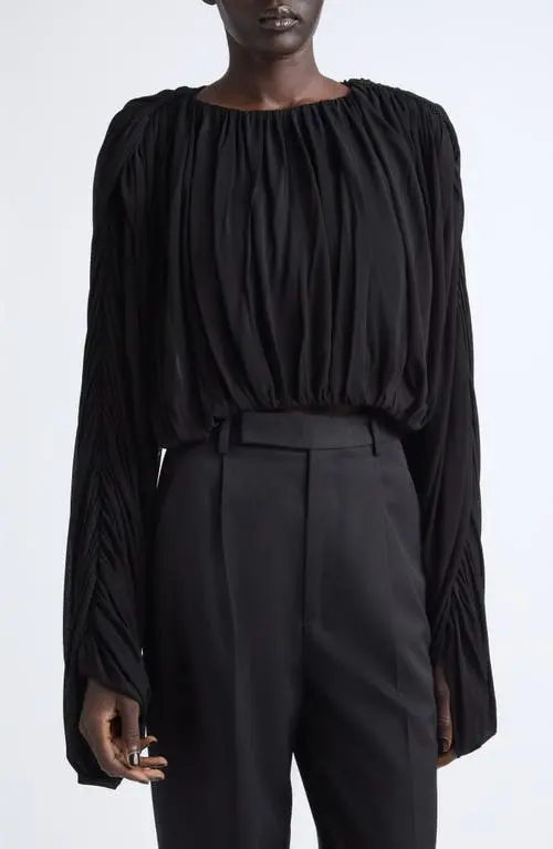HEIRLOME Micka Ruched Jersey Top - Black
