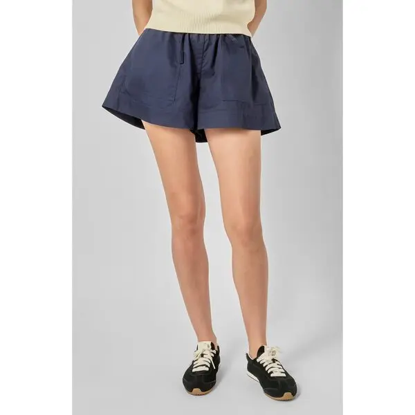 English Factory Cotton Poplin Drawstring Shorts