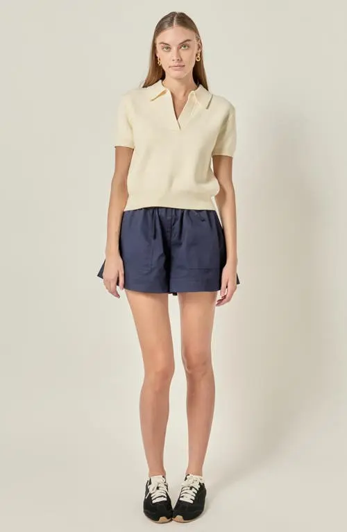 English Factory Cotton Poplin Drawstring Shorts