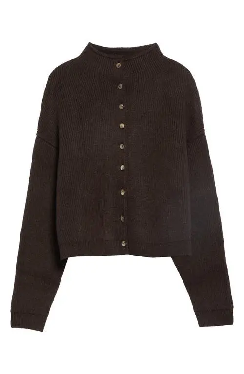 Khaite Marjorie Cashmere Ribbed Cardigan - Bark