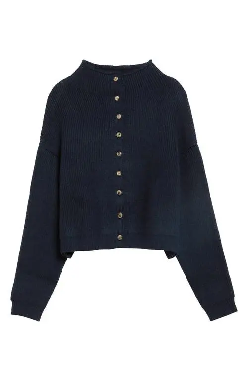 Khaite Marjorie Cashmere Ribbed Cardigan - Deep Navy