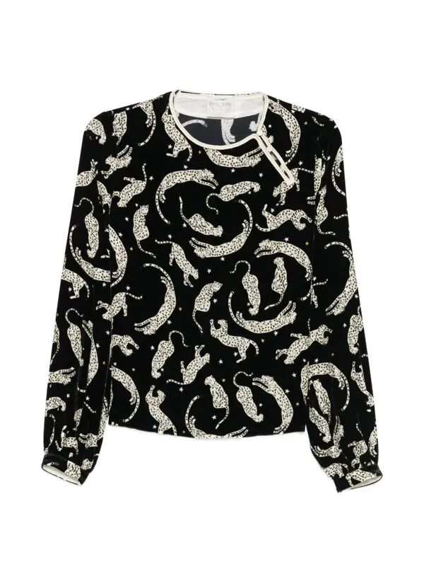 FORTE_FORTE Printed Velvet Blouse - Multicolor