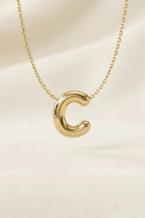 FOREVER & ALWAYS 14k Gold Letter Initial Pendant Necklace - Letter C