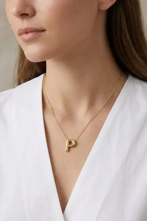FOREVER & ALWAYS 14k Gold Letter Initial Pendant Necklace - Letter P