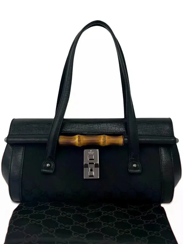 Gucci 2000-2015 Gg Canvas Bamboo Bullet Handbag