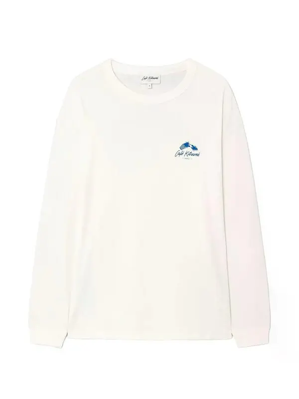 CAFÉ KITSUNÉ Logo-print Long-sleeve T-shirt