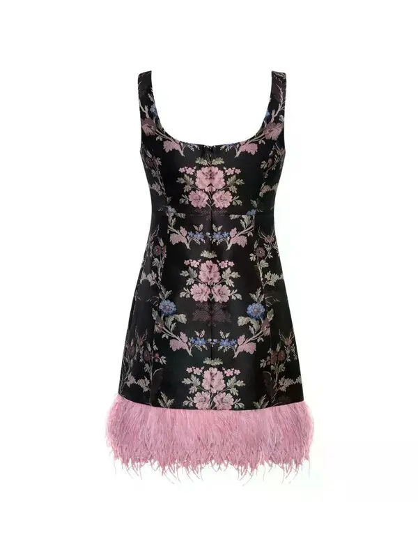 Cara Cara Elena Feather-trim Mini Dress