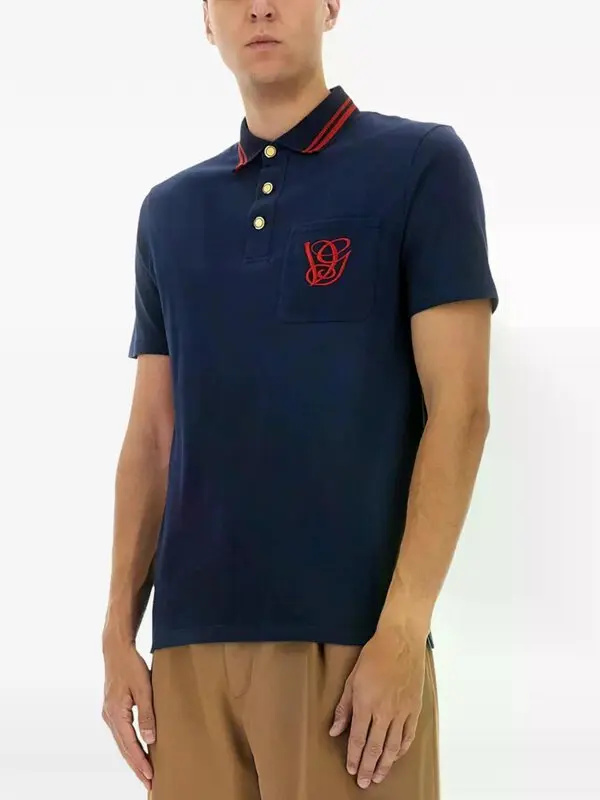 Valentino Garavani Logo-embroidered Tipped Polo Shirt