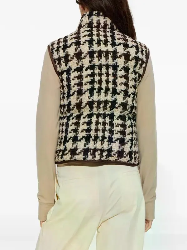 Moncler Emotionnalite Houndstooth Gilet - Neutrals