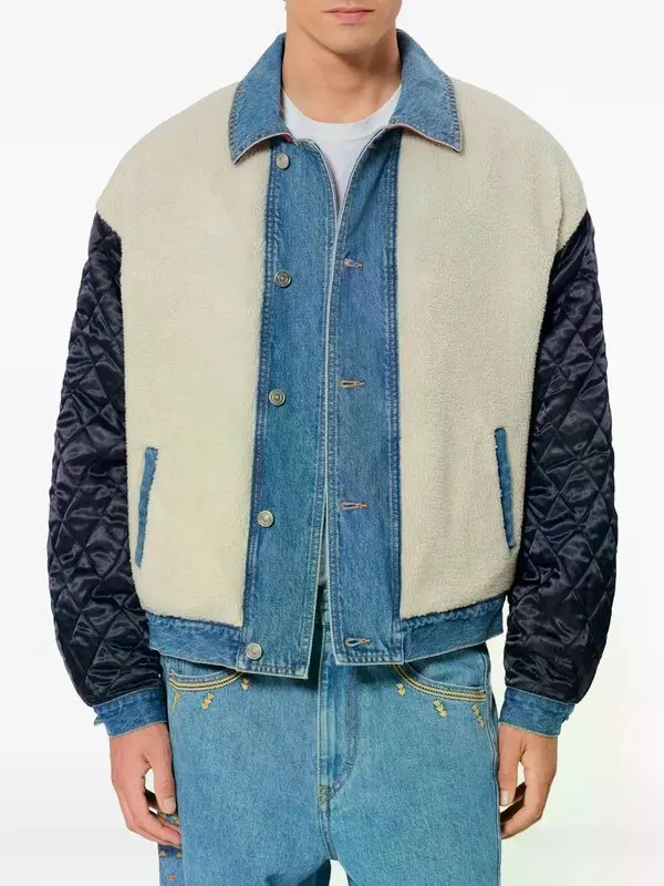 MARANT Reversible Shearling-effect Denim Jacket