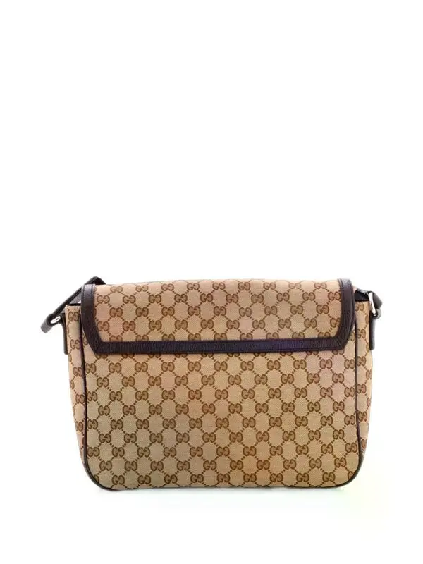 Gucci Flap Messenger Bag Gg Canvas Medium Crossbody Bag
