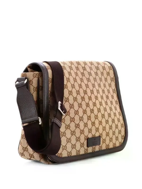 Gucci Flap Messenger Bag Gg Canvas Medium Crossbody Bag