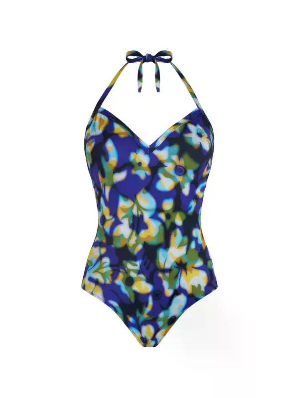 Vilebrequin Frangipanier Trouble Halterneck Swimsuit - Blue