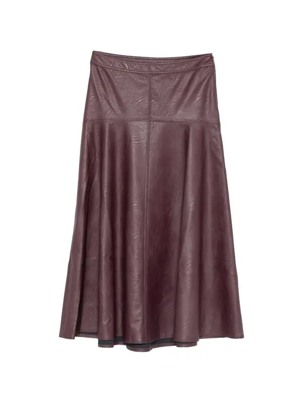 FORTE_FORTE Eco Leather Midi Skirt - Multicolor