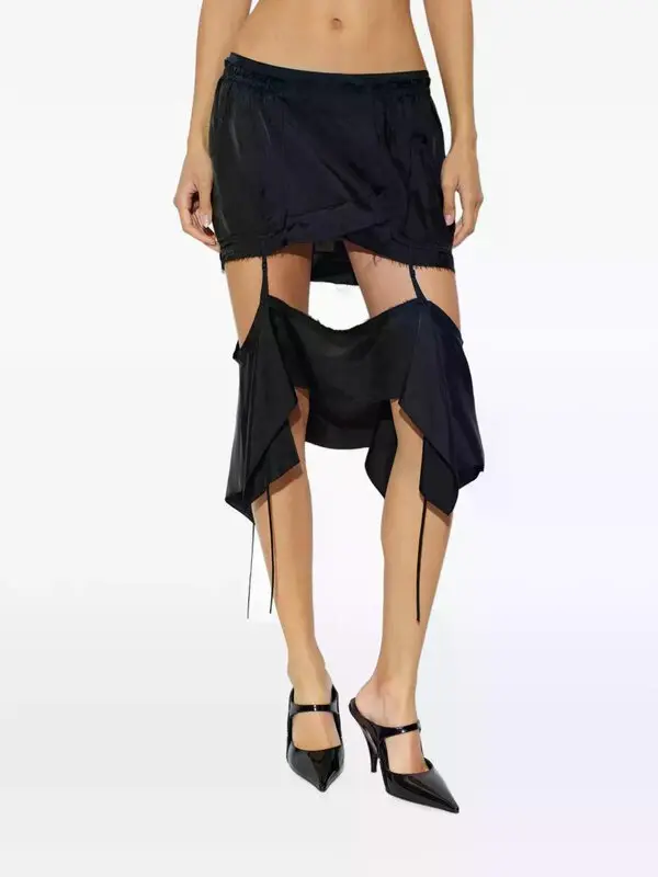 KNWLS Beth Layered-panel Skirt - Black
