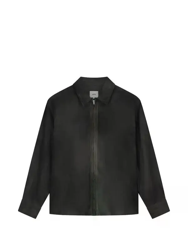 ARTE ANTWERP Dusty Zip-up Linen Shirt - Brown