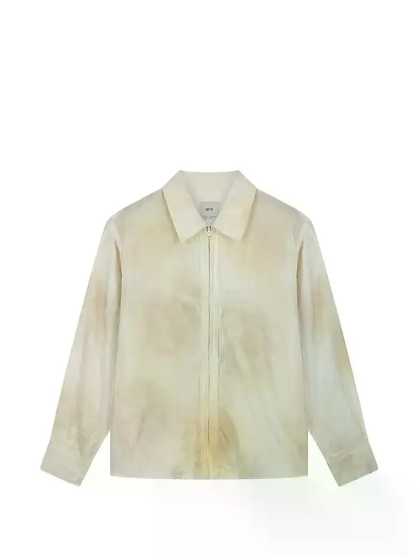 ARTE ANTWERP Dusty Zip-up Linen Shirt - Neutrals