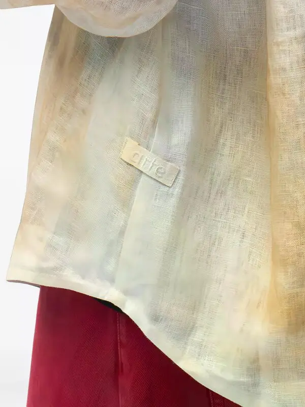 ARTE ANTWERP Dusty Zip-up Linen Shirt - Neutrals