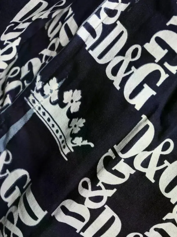 Dolce & Gabbana Crown Logo-print Denim Shirt