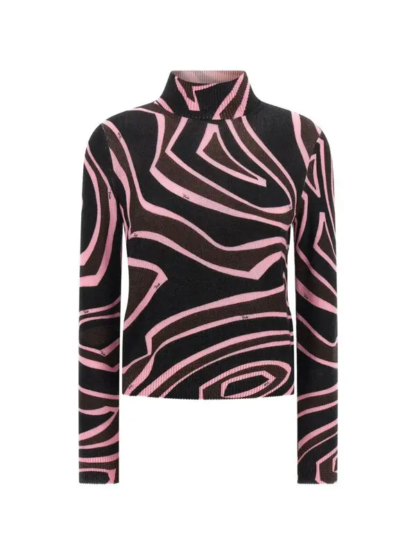 Emilio Pucci Printed Wool Turtle-neck Sweater - Multicolor