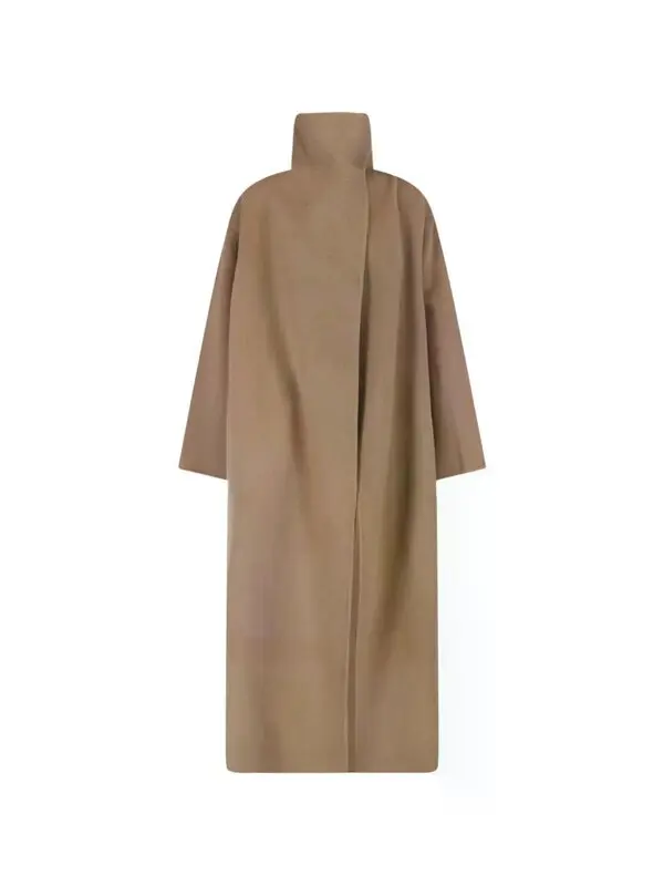 Almada Label High-neck Concealed-fastening Coat