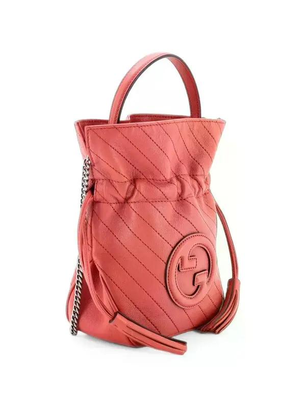 Gucci Blondie Nm Diagonal Quilted Leather Mini Bucket Bag