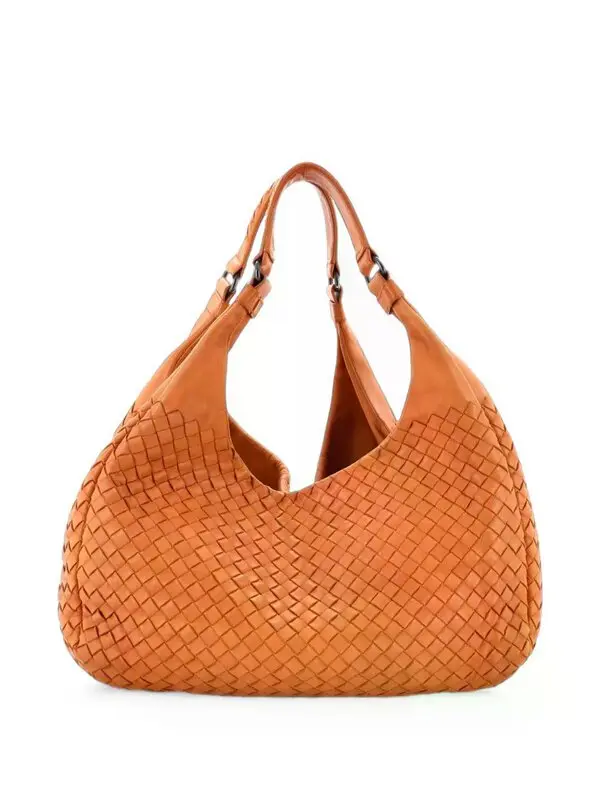 Bottega Veneta Campana Intrecciato Nappa Small Hobo Bag - Orange