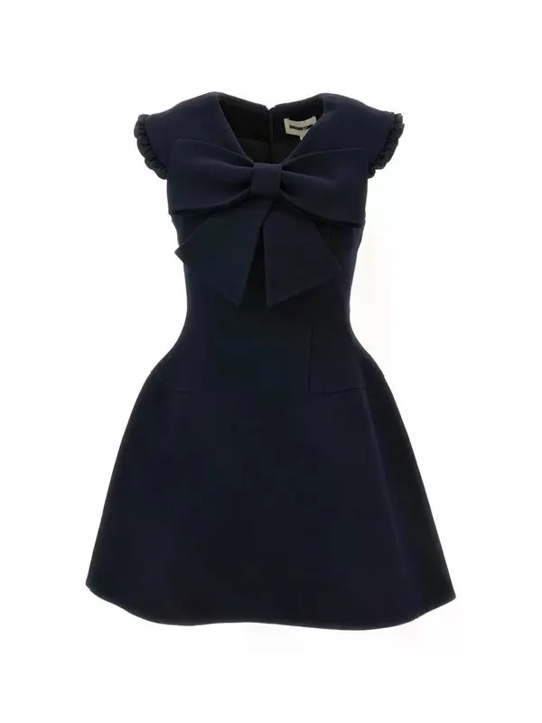 SHUSHU/TONG Bow-detail Ruffled-trim Dress